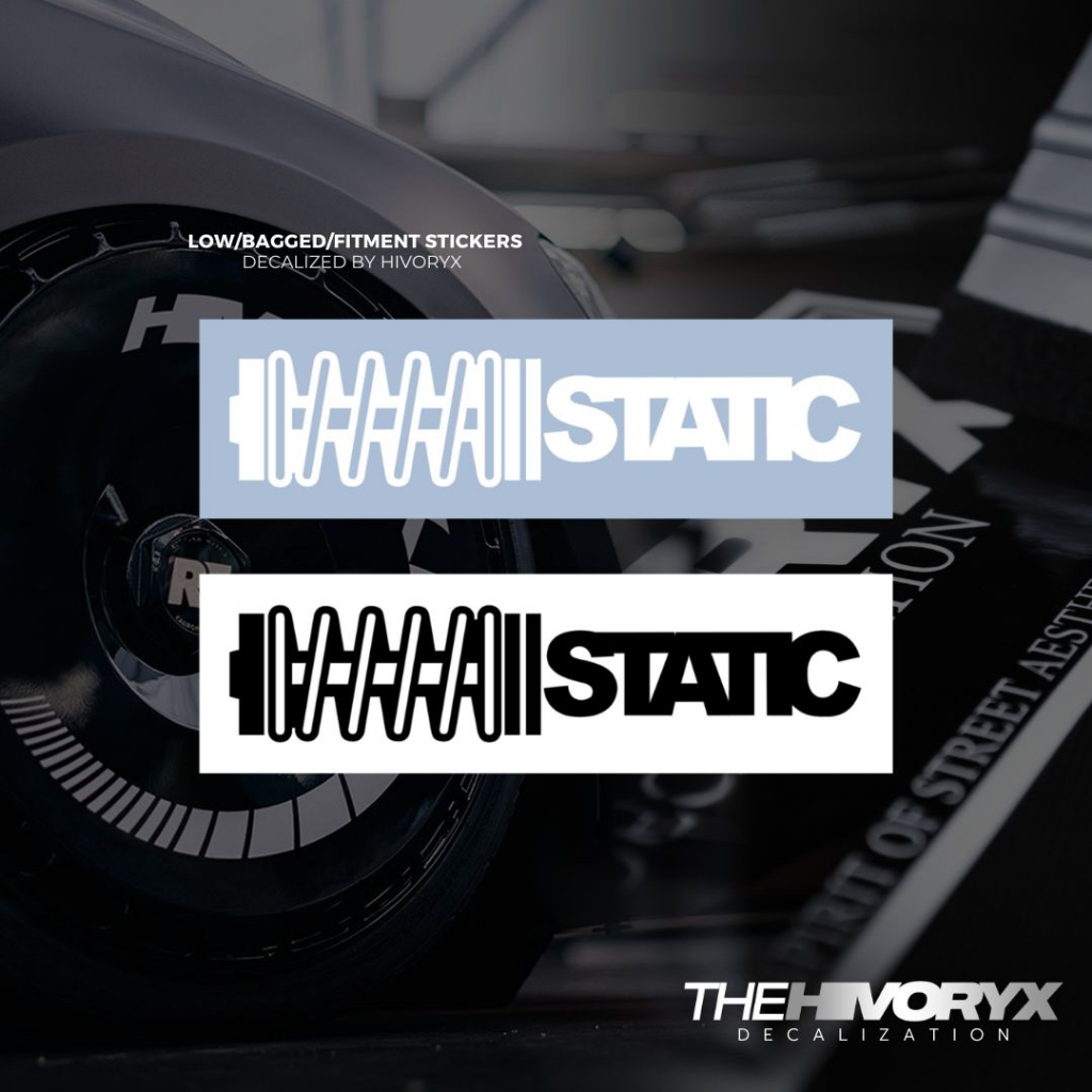 「STATIC」LOW / BAGGED / FITMENT SERIES CAR DECAL AUTOMOTIVE DIE-CUT ...