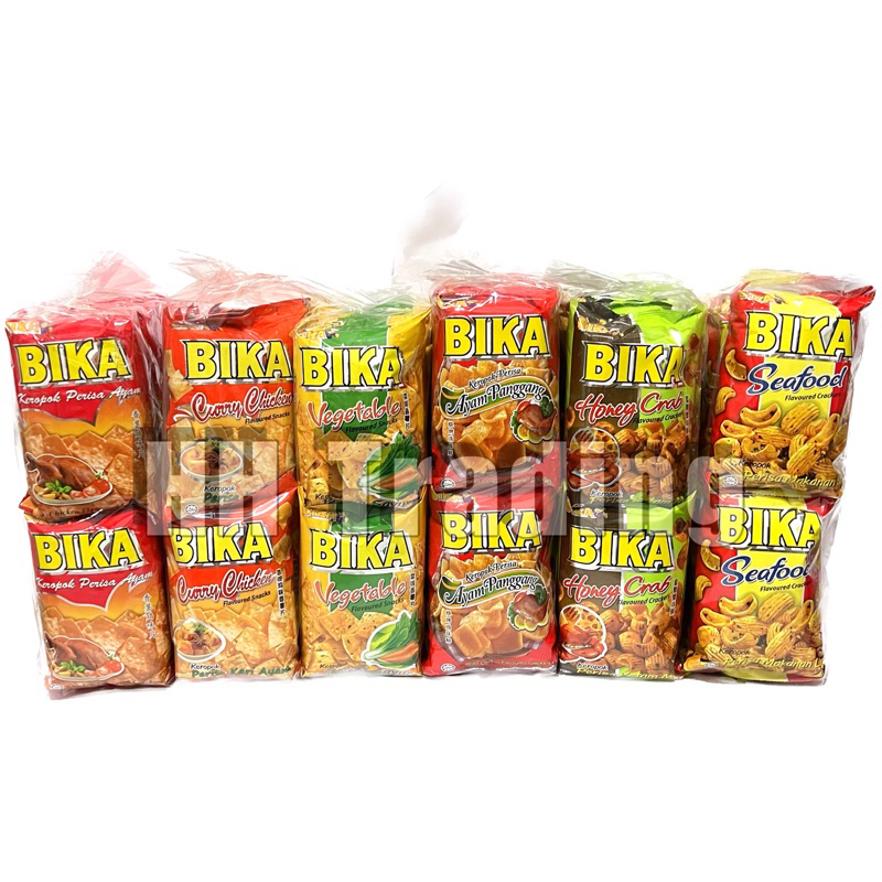 60g x 10’s BIKA KEROPOK SNACKS [AYAM / CURRY CHICKEN / VEGETABLE / AYAM PANGGANG / HONEY CRAB ...