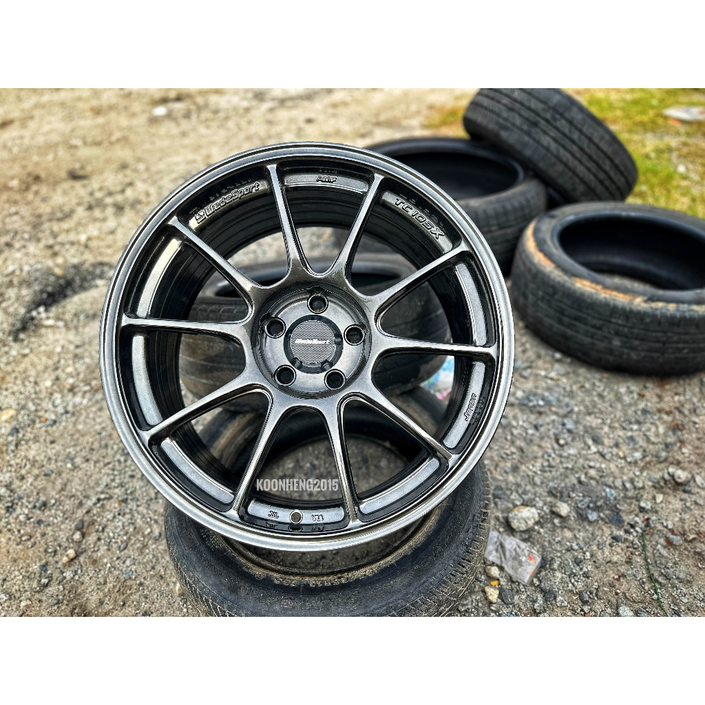 Flow Forming WedsSport TC105X Wheels New Sport Rim - 18x8.5J 5x113 HYPER BLACK - READY STOCK ...