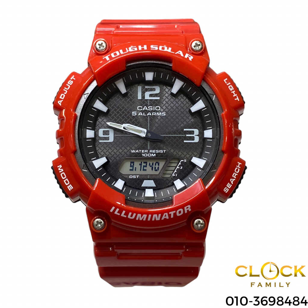Casio Tough Solar Analog Digital Red Resin Band Men Watch AQ-S810WC-4A | Shopee Malaysia