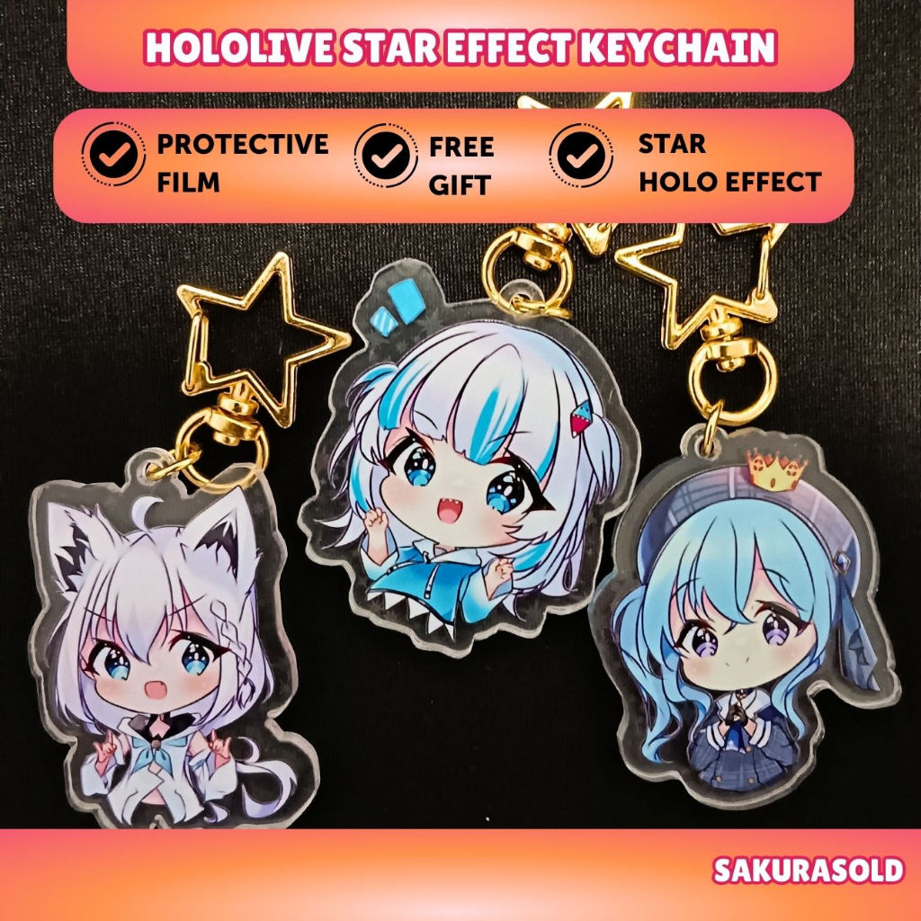 Hololive Keychain Keychian Anime Key Chain Hololive Gura Suisei Fubuki ...