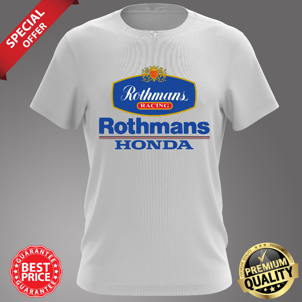 🔥 BAJU VINTAGE 🔥 ROTHMANS HONDA ROUND NECK COTTON T-SHIRT | Shopee Malaysia