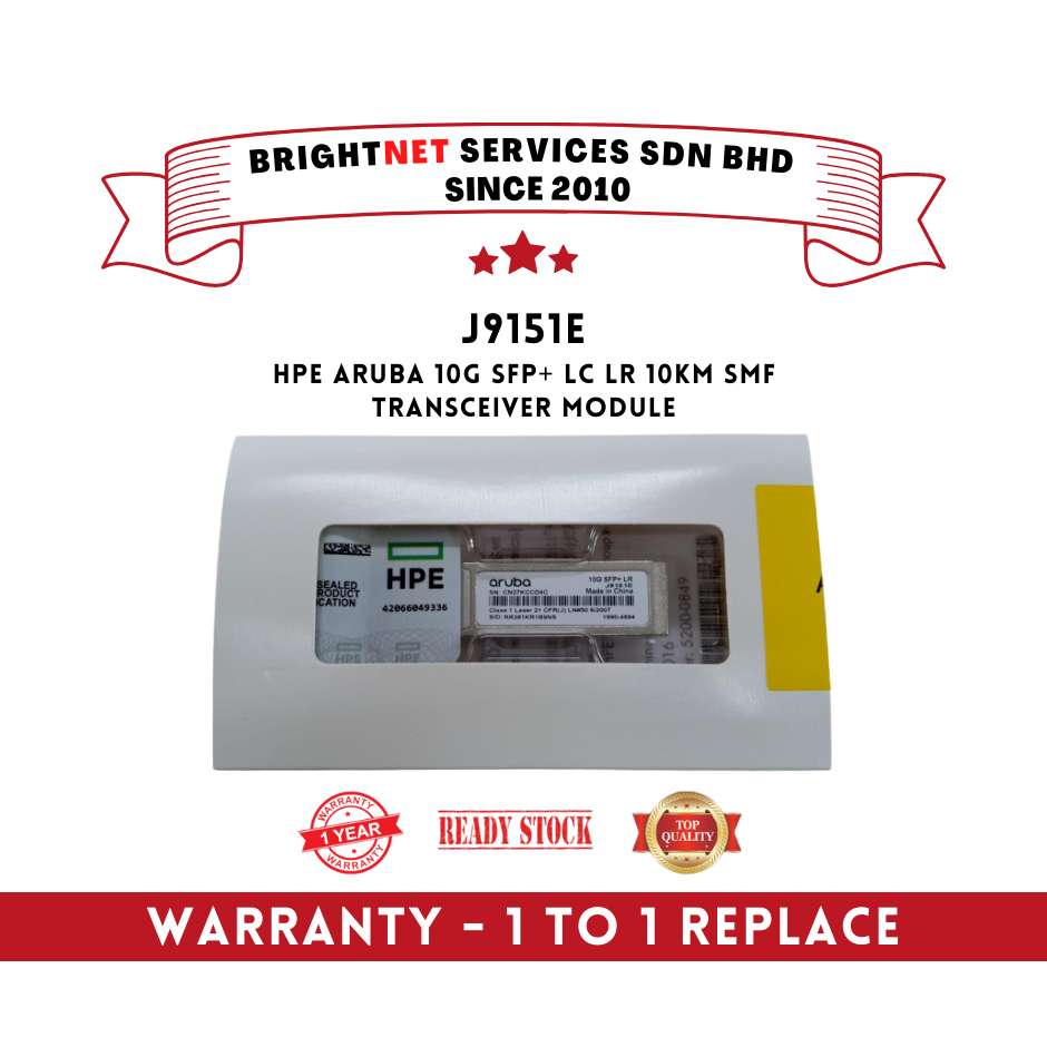 [READY STOCK] J9151E HPE Aruba 10G SFP+ LC LR 10km SMF Transceiver ...