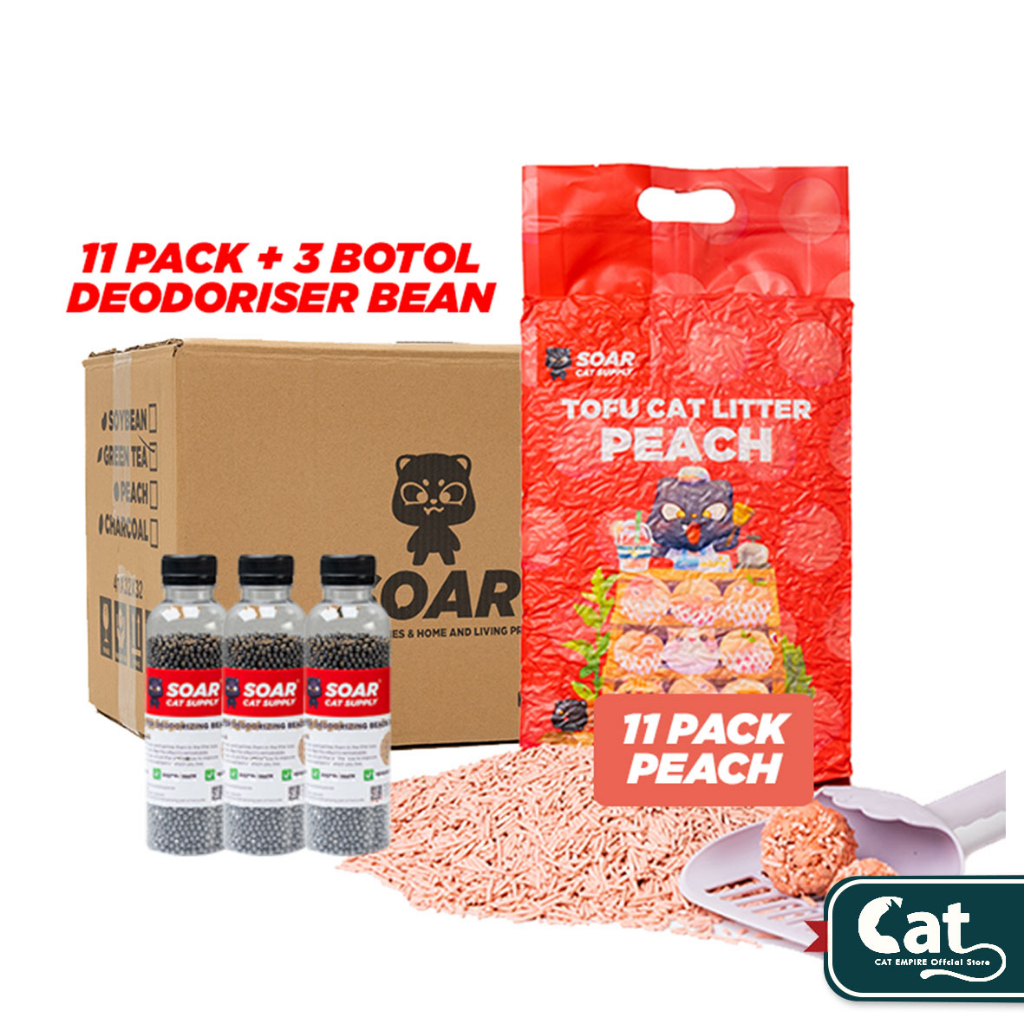 SOAR Tofu Cat Litter 2kg/6L Combo 11packs & 3btls deodorant beads combo pasir kucing murah 豆腐猫砂 ...