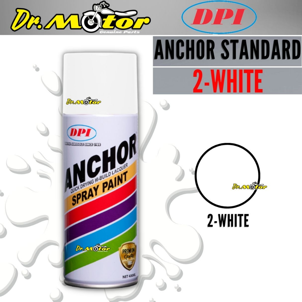 ANCHOR 2 WHITE Can Spray Paint 400ML Putih Painting Coating Cat Spray ...