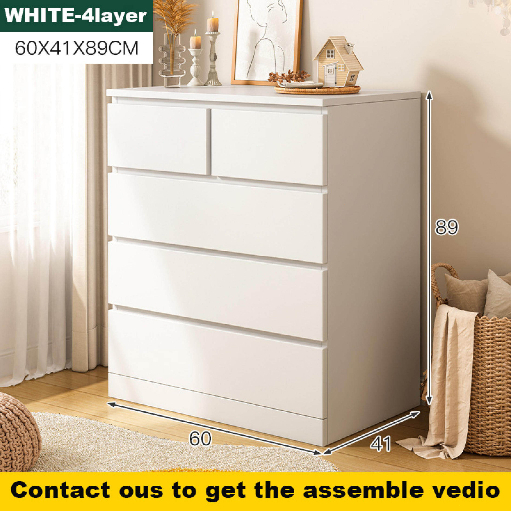 AH 5 Layers Chest Drawers Storage Chest Drawer Almari Baju murah White ...
