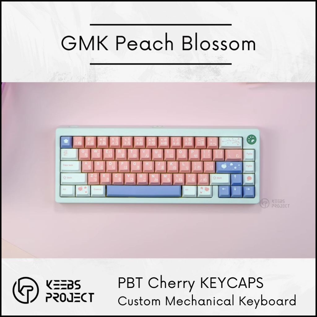 [𝐑𝐄𝐀𝐃𝐘 𝐒𝐓𝐎𝐂𝐊] GMK Peach Blossom PBT keycaps | 129 keys | Dye-Sub | Pink ...