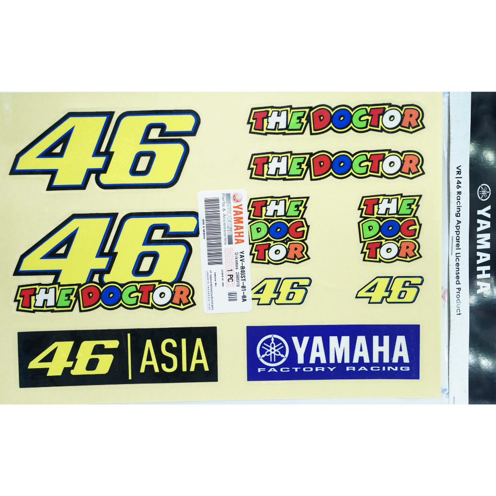 EMBLEM STICKER 01 YAMAHA VALENTINO ROSSI VR 46 ASIA ORIGINAL VR46 SGV ...