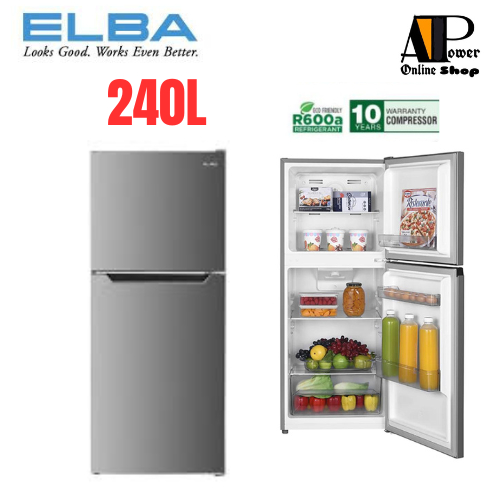 Elba 240L Ultimo Series 2-Door Refrigerator ER-N2418(SV) Total No Frost ...