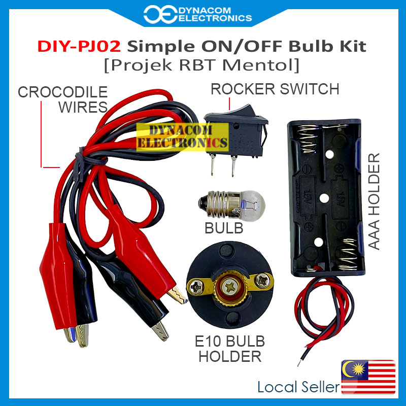 DIY-PJ02 Simple Bulb ON/OFF Kit with Battery Holder & Crocodile Test ...