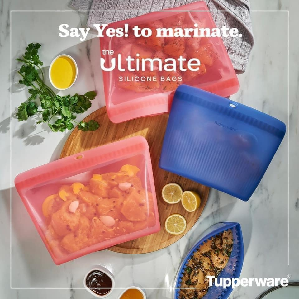 4 Sizes Tupperware Silicone Bag FDA Approved Silicone bags Multipurpose ...