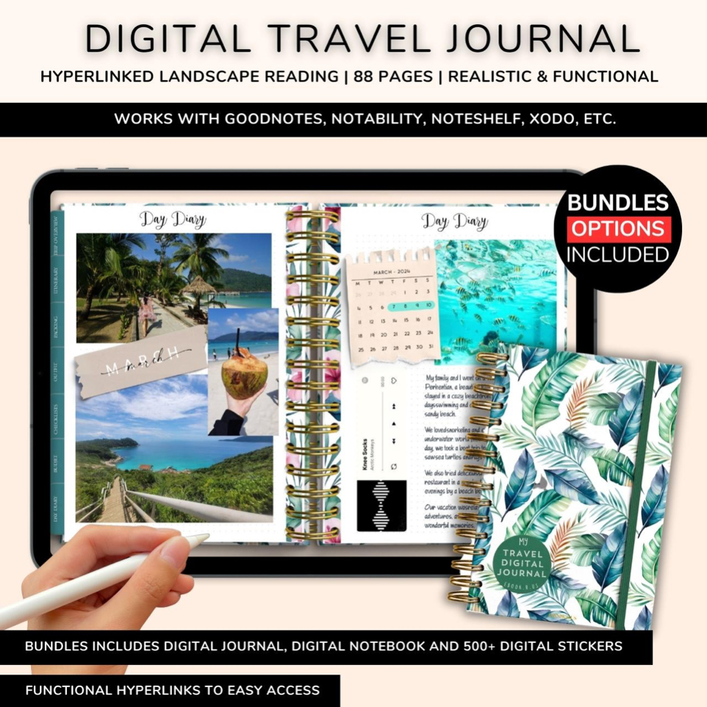 Travel Digital Planner Travel Digital Journal for Goodnotes ...