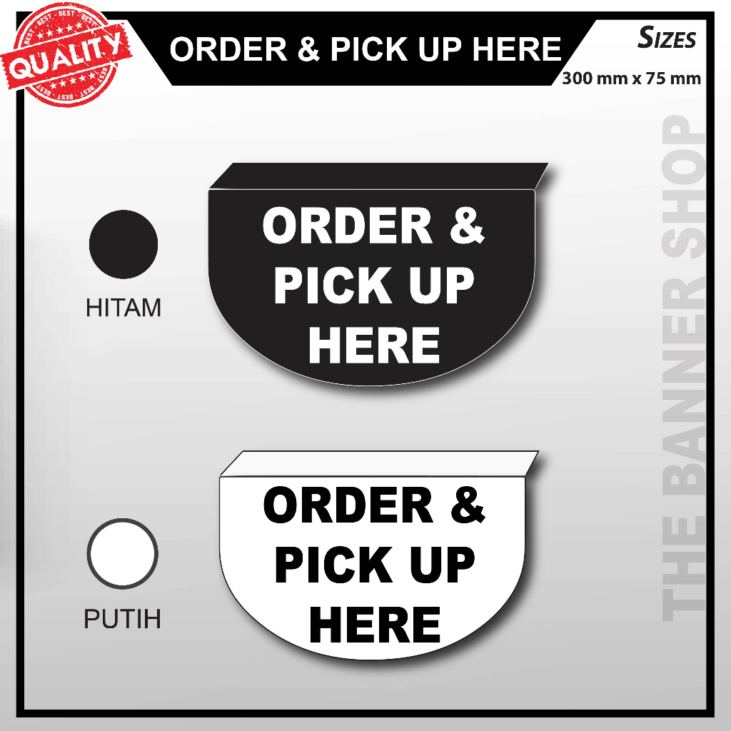 Please Order Here Sign, Pick Up Here Sign, Sila Bayar Di Sini Acrylic L ...