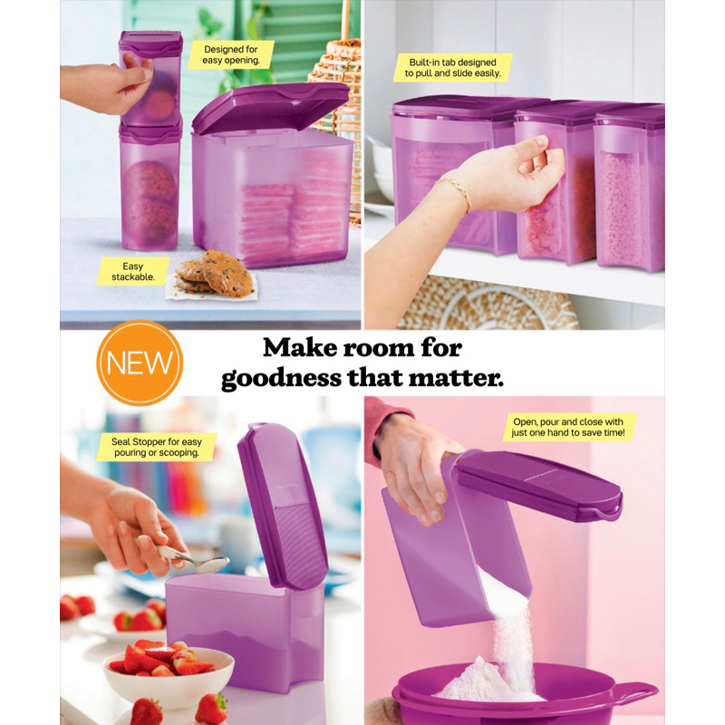 Tupperware Space Maker Stackable Container 1L, 1.6L, 3.4L Limited ...