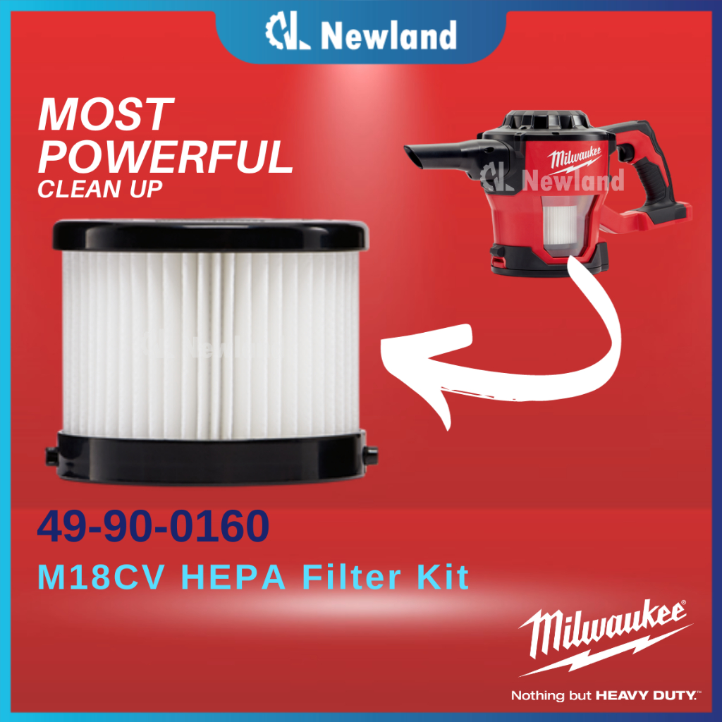 Milwaukee Vacuum Filter / Milwaukee M18 CV HEPA Filter Kit (49-90-0160 ...