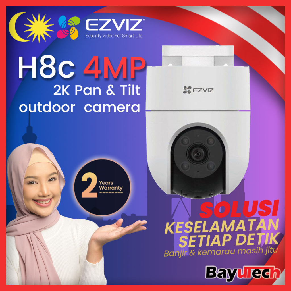 EZVIZ H8c 1080P / H8c 2K 4MP WiFi Outdoor PT Camera Human / Vehicle ...