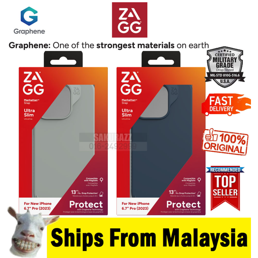 [Ori] ZAGG Core Magnetic Manhattan [Graphene] Series iPhone 15 Pro Max ...