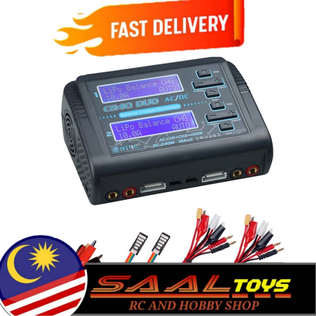 Official 1 Years Warranty Multi-function C240 Charger HTRC C240 DUO AC ...