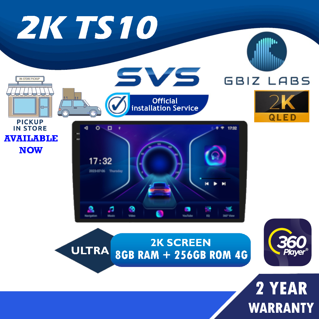 SVS ULTRA SERIES 2K QLED 2K TS10 8GB RAM + 256GB ROM 4G DSP 360 Cam ...