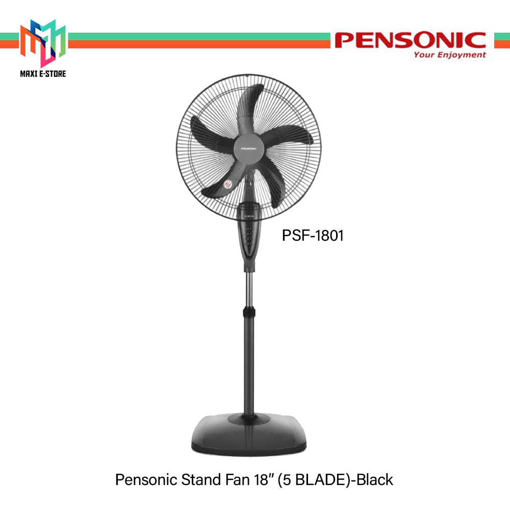 PENSONIC [PSF-1801] 5 BLADES STAND FAN 18" - BLACK | PSF1801 | Shopee ...