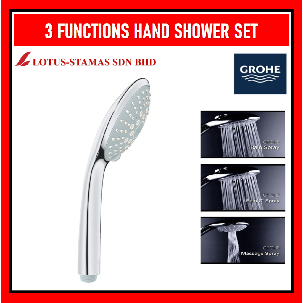 GROHE 27222000 Euphoria 110 Champagne Hand Shower | 3 Sprays | Made In ...