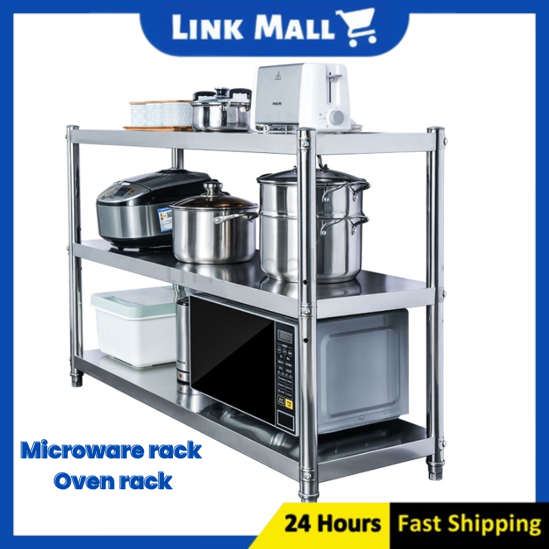 LINK Stainless Steel Kitchen Storage Rack Kitchen Shelf Microwave/Oven ...