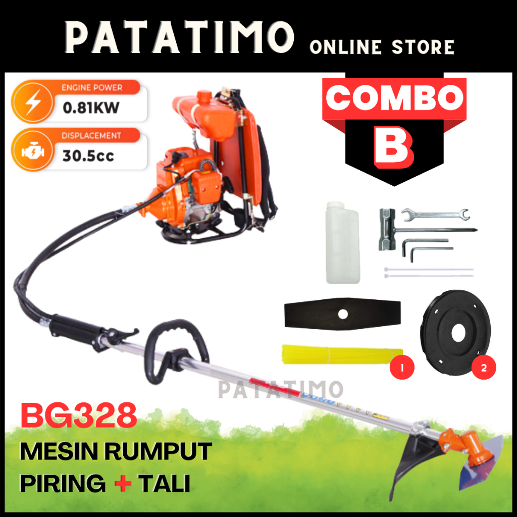 IZUKO/TENAKA/TANEKA BG328 Gasoline Backpack Brush Cutter 2Stroke ...