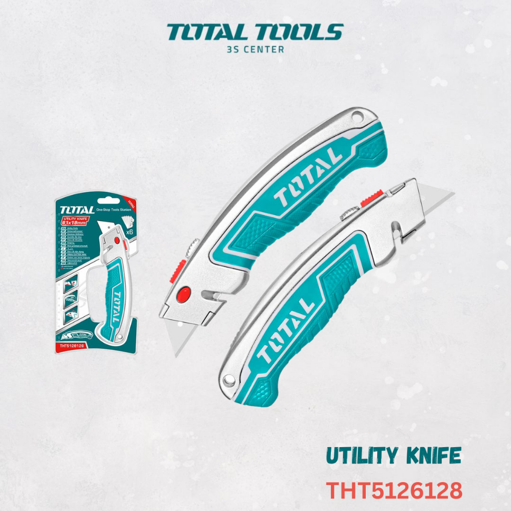 TOTAL Utility Knife + 6 Pcs Knife Blade [19mmx61mm] 工具刀 175mm ...