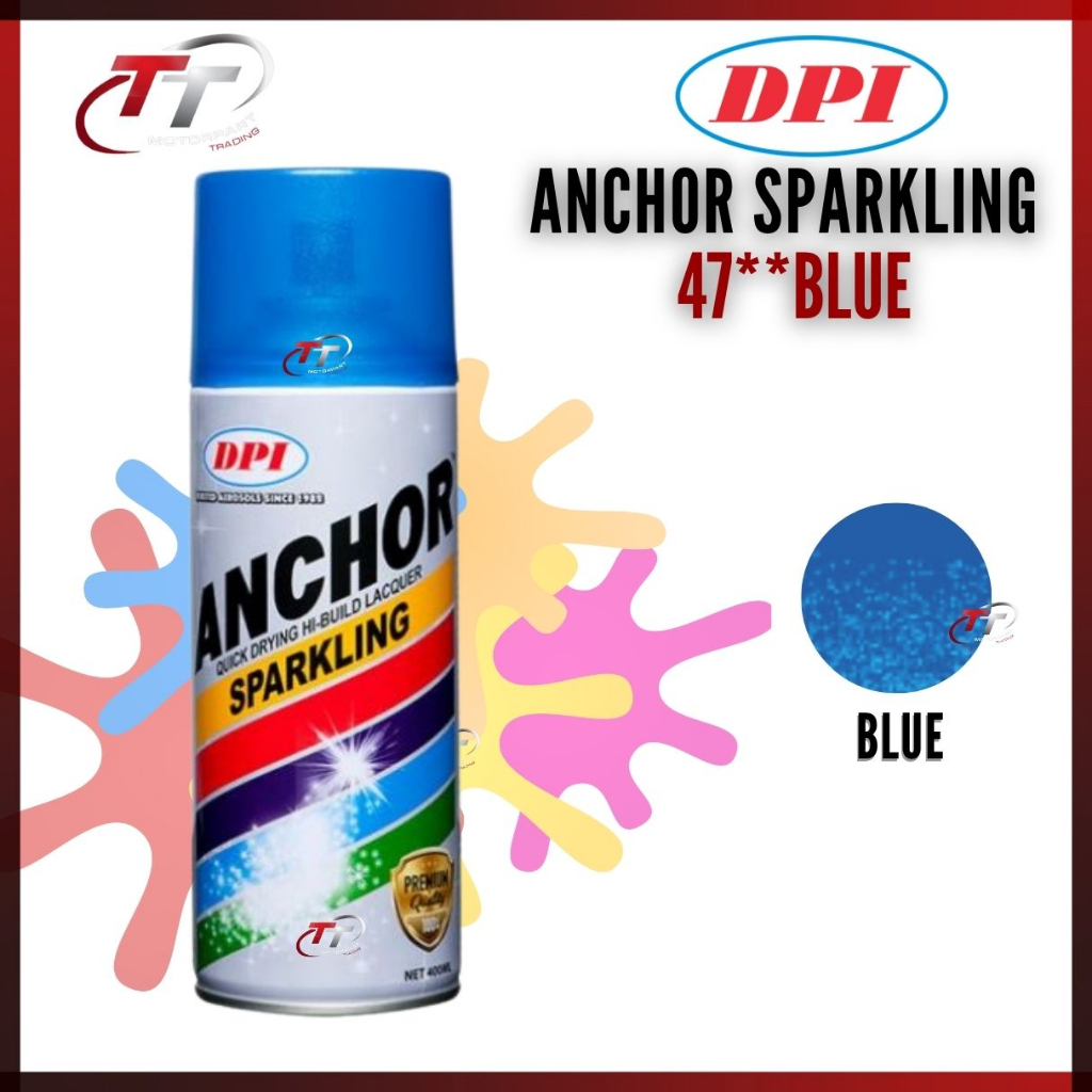 ANCHOR SPARKLING Spray Can Tin Cat Paint 400ML 47** Blue Biru Sprey ...