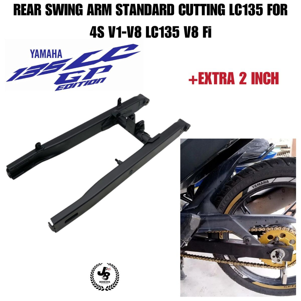 YAMAHA LC LC135 4S V1-V8 LC135 V8 Fi CUTTING STANDARD REAR SWING ARM + EXTRA 2 INCH | Shopee ...