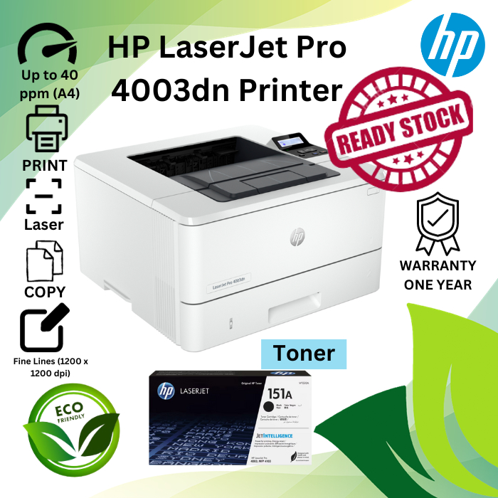 HP LaserJet Pro 4003dn Printer | Duplex | Network | High Speed | Shopee Malaysia