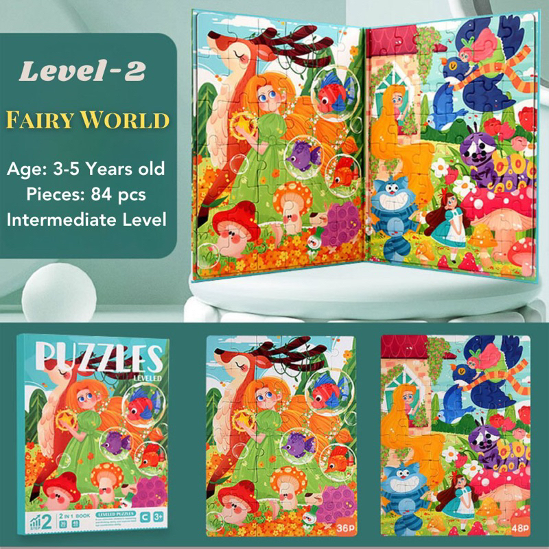 4in1/2in1 Magnetic Jigsaw Foldable Puzzle Book Kids Learning Toy Step ...