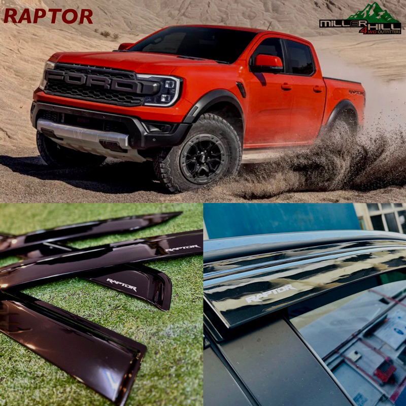 Premium Ford Ranger & Raptor 2022 on RAPTOR Word Injection Door Visor ...