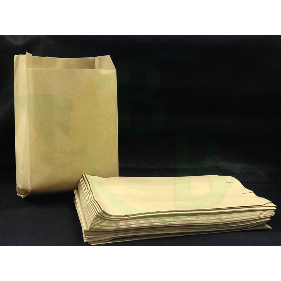 Paper Bag 5s/ Disposable Kraft Paper Bag Brown Food Packaging 5s/Kertas ...