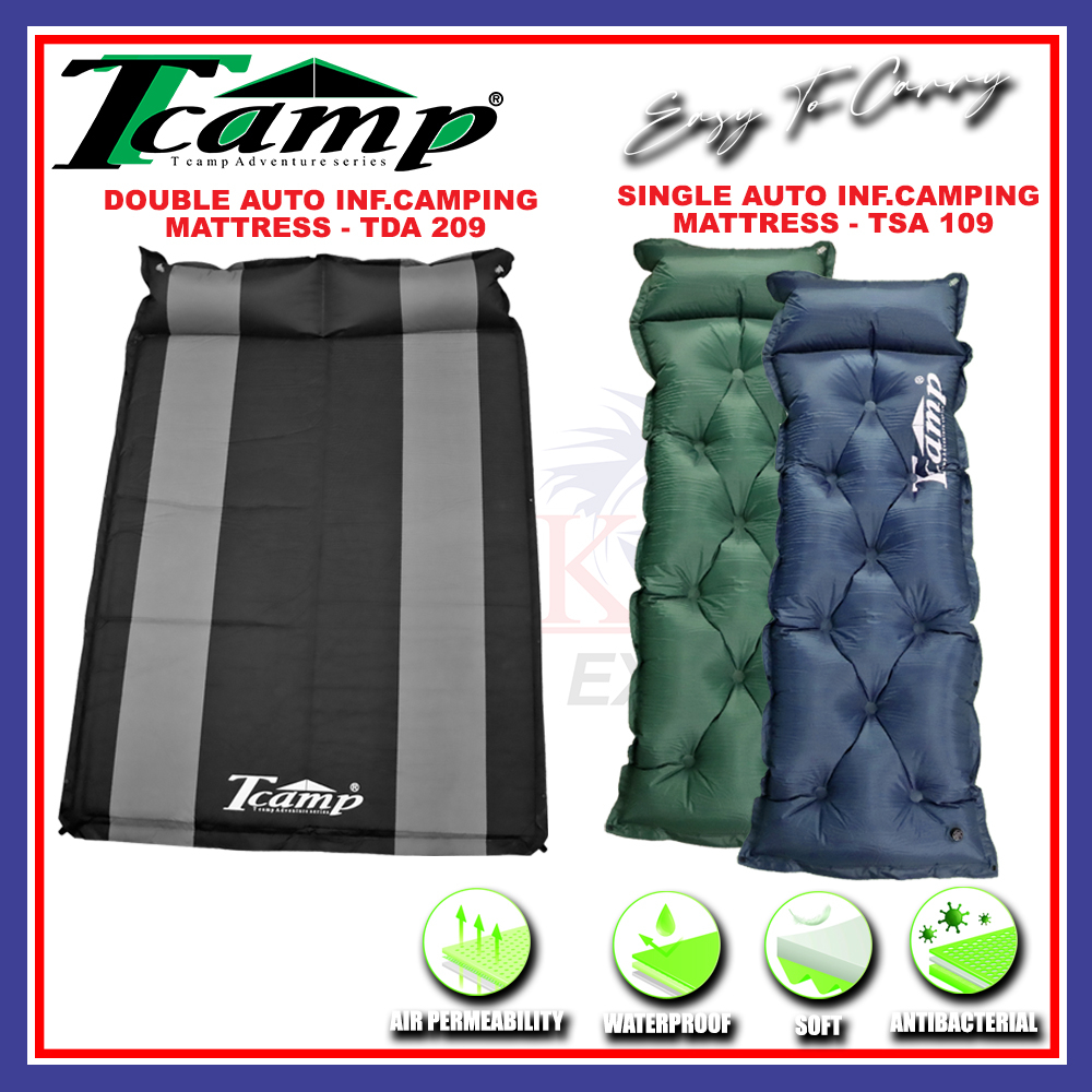 (Single/Double) Tcamp Auto Inflatable Camping Mattress TDA/TSA Air Mat ...