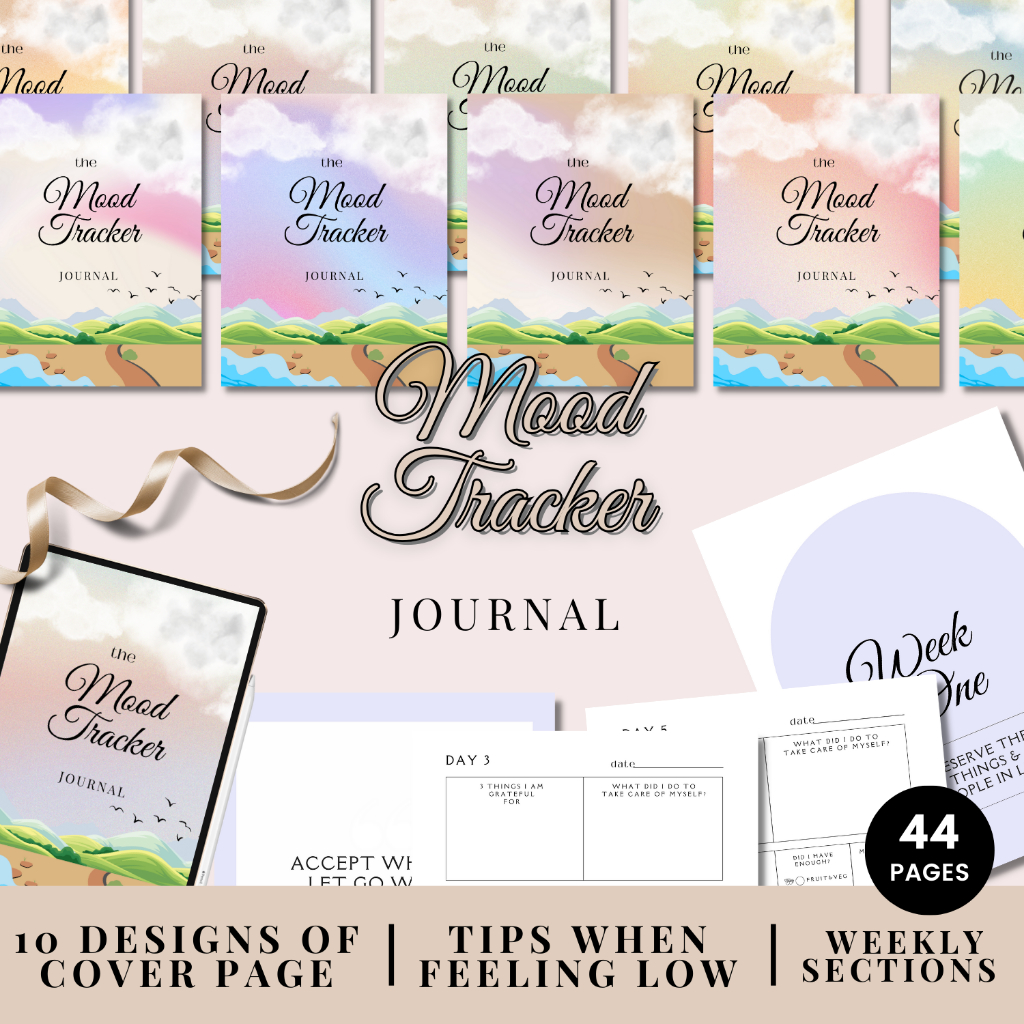 Daily Mood Tracker Journal Multi Designs Printable, Daily Mood Tracker ...
