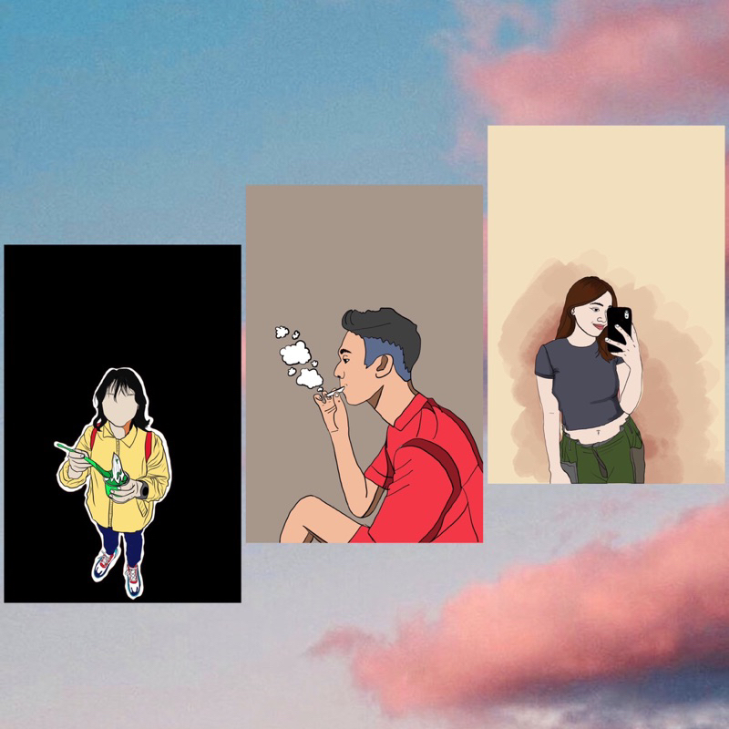 [MODIFIED] lukisan potret/cartoon/anime/self potret/lukisan manusia ...