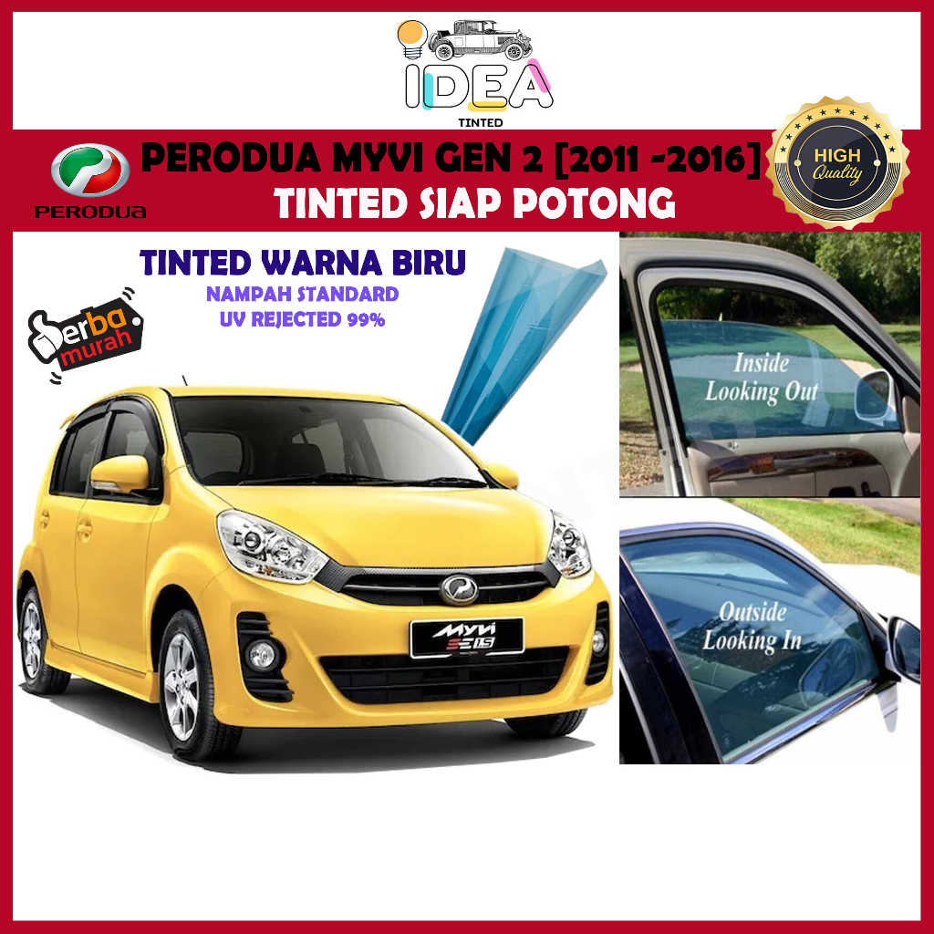 Perodua Myvi Gen 2 _2011-2016_TINTED CROMAX BIRU/Blue Tinted/ Tinted ...