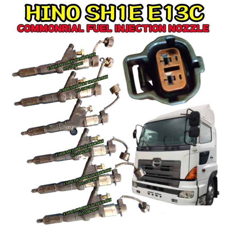HINO SH1E E13C COMMONRAIL FUEL INJECTION NOZZLE UNTUK LORRY MIXER TRUCK ...