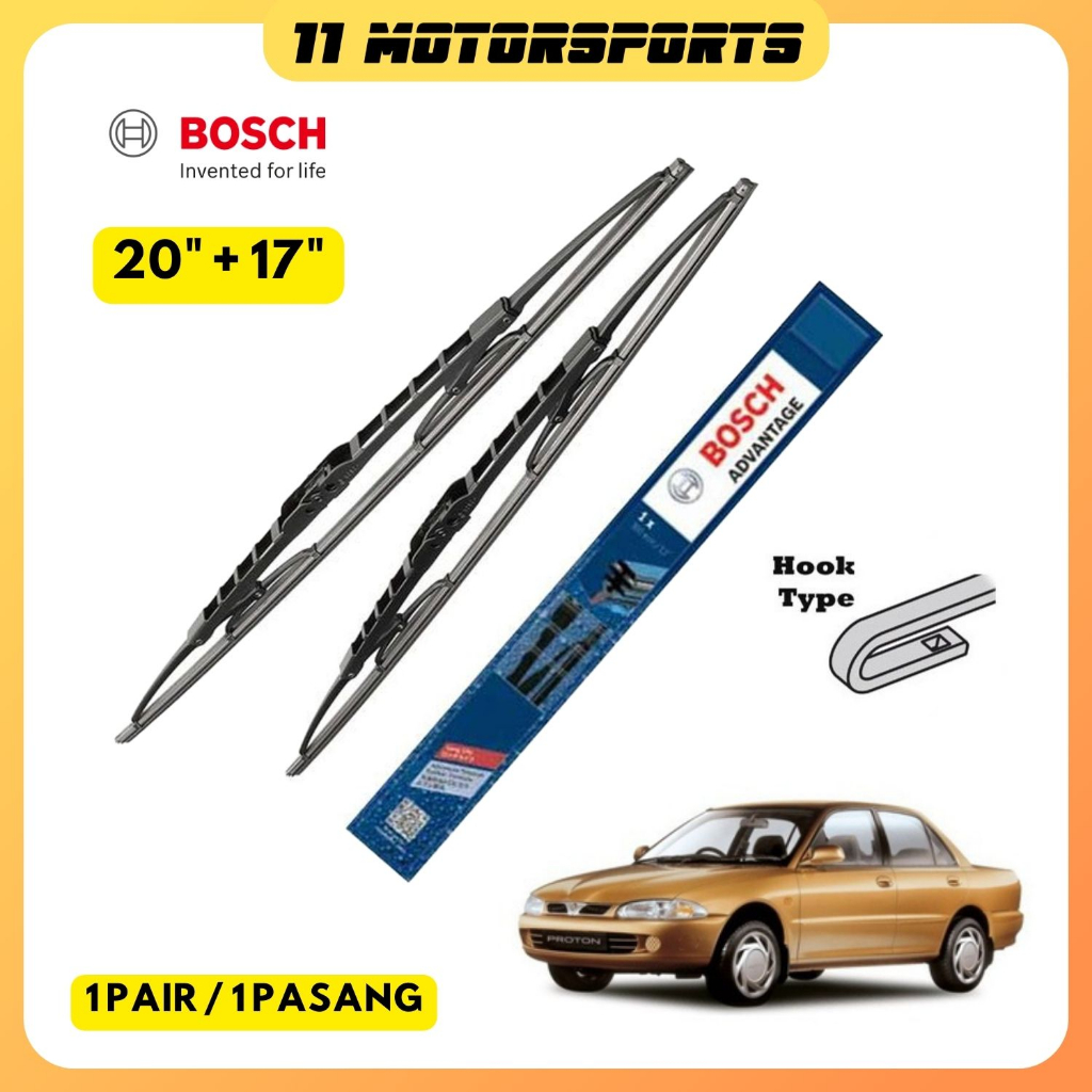 BOSCH [BA2017] WIRA / SATRIA / PUTRA / MYVI LAGIBEST / KENARI (1PAIR) Bosch Advantage Wiper ...