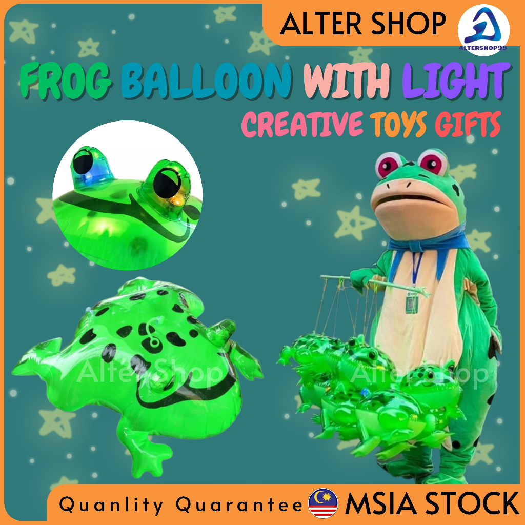 🔥Ready Stock Malaysia🔥Frog Balloons will glow and Bounce PVC inflatable ...
