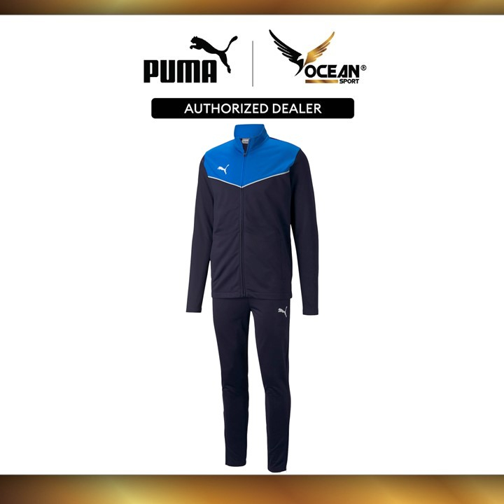 Puma Men's individual Rise Football Tracksuit - Electric Blue Lemonade ...