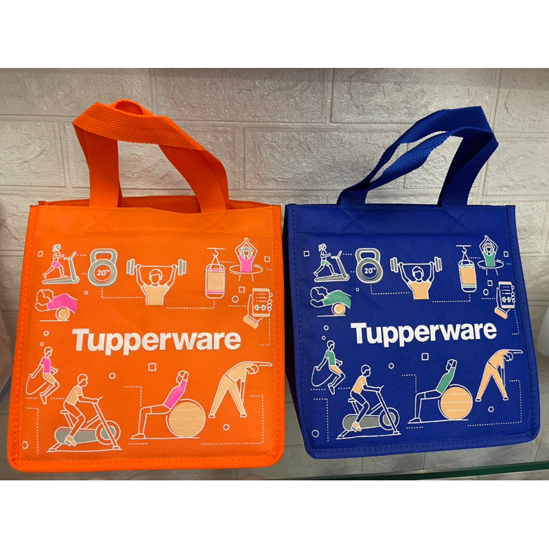 💥Ready stock 💥Tupperware Lunch bag blue-oren（1pc） | Shopee Malaysia