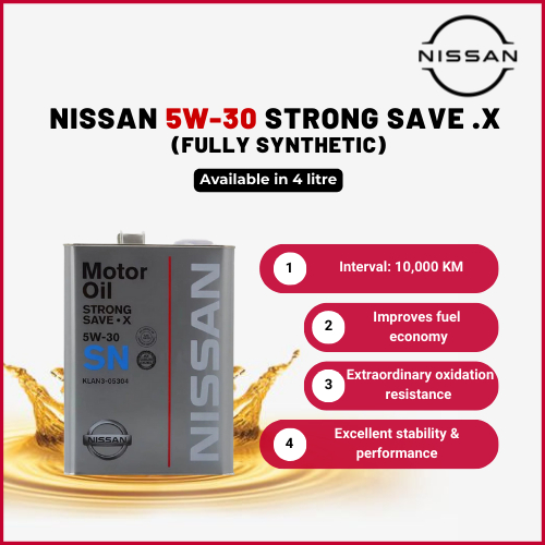 Nissan Strong Save.X 5W-30 Fully Synthetic Engine Oil (4L) Almera / Livinia / X-Gear / Latio ...