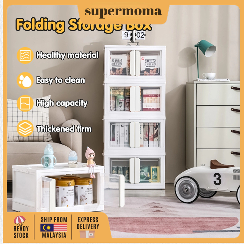 Stackable Foldable Large Storage Box Cabinet Organizers With Roller ...