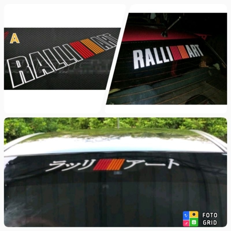 STICKER RALLIART CERMIN DEPAN/BELAKANG TAMPAL LUAR(TIADA BACKGROUND ...