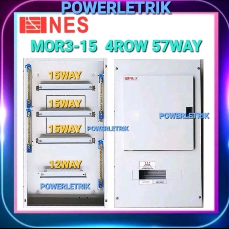 NES METAL DB SINGLE/3PHASE OR3-15 4ROW=57WAY METAL CLAD DISTRIBUTION ...