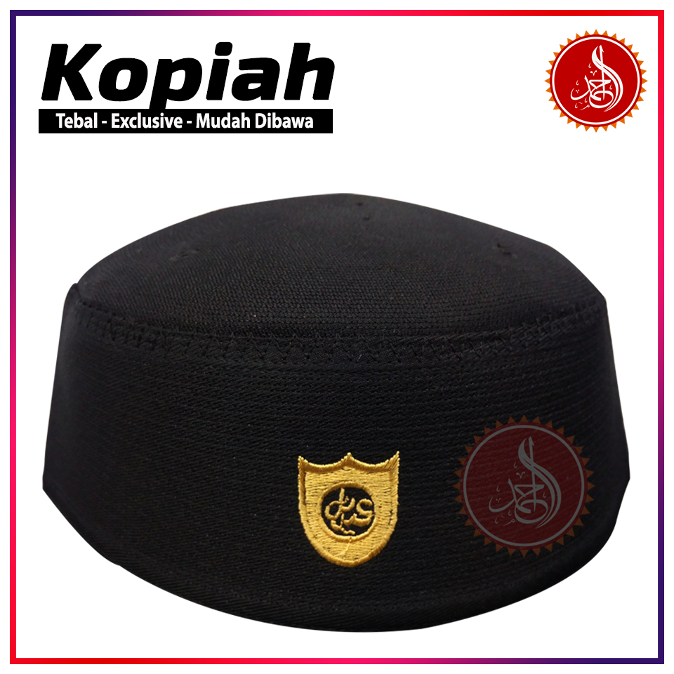 KOPIAH 4 LUBANG LOGO/KOPIAH HITAM/KOPIAH PUTIH/KOPIAH SEKOLAH ...