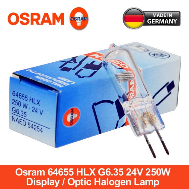 Osram HLX 64655 GY6.35 250w 24v Display Optic Halogen Bulb | Shopee ...