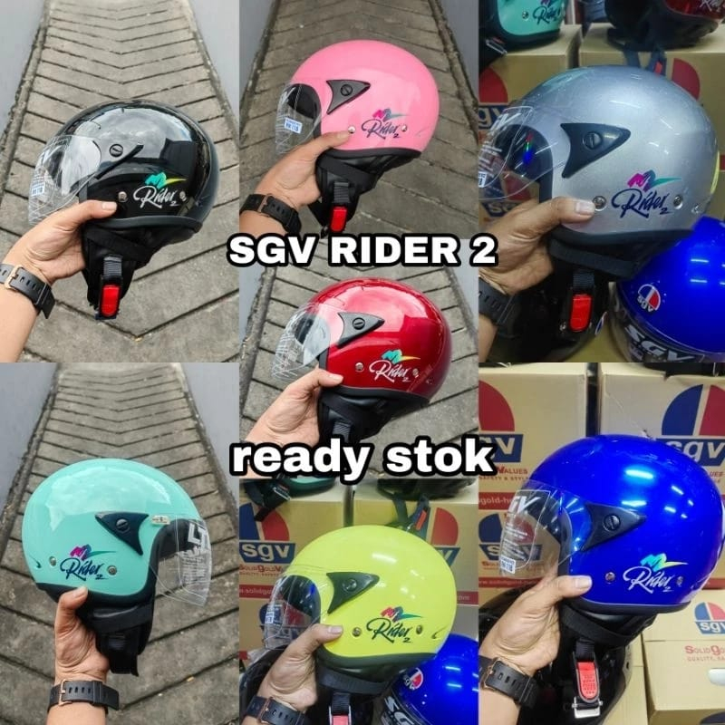 100% ORI+SIRIM VERIFY} SGV RIDER 2 HELMET BALI STYLE MULTI COLOUR BLACK ...